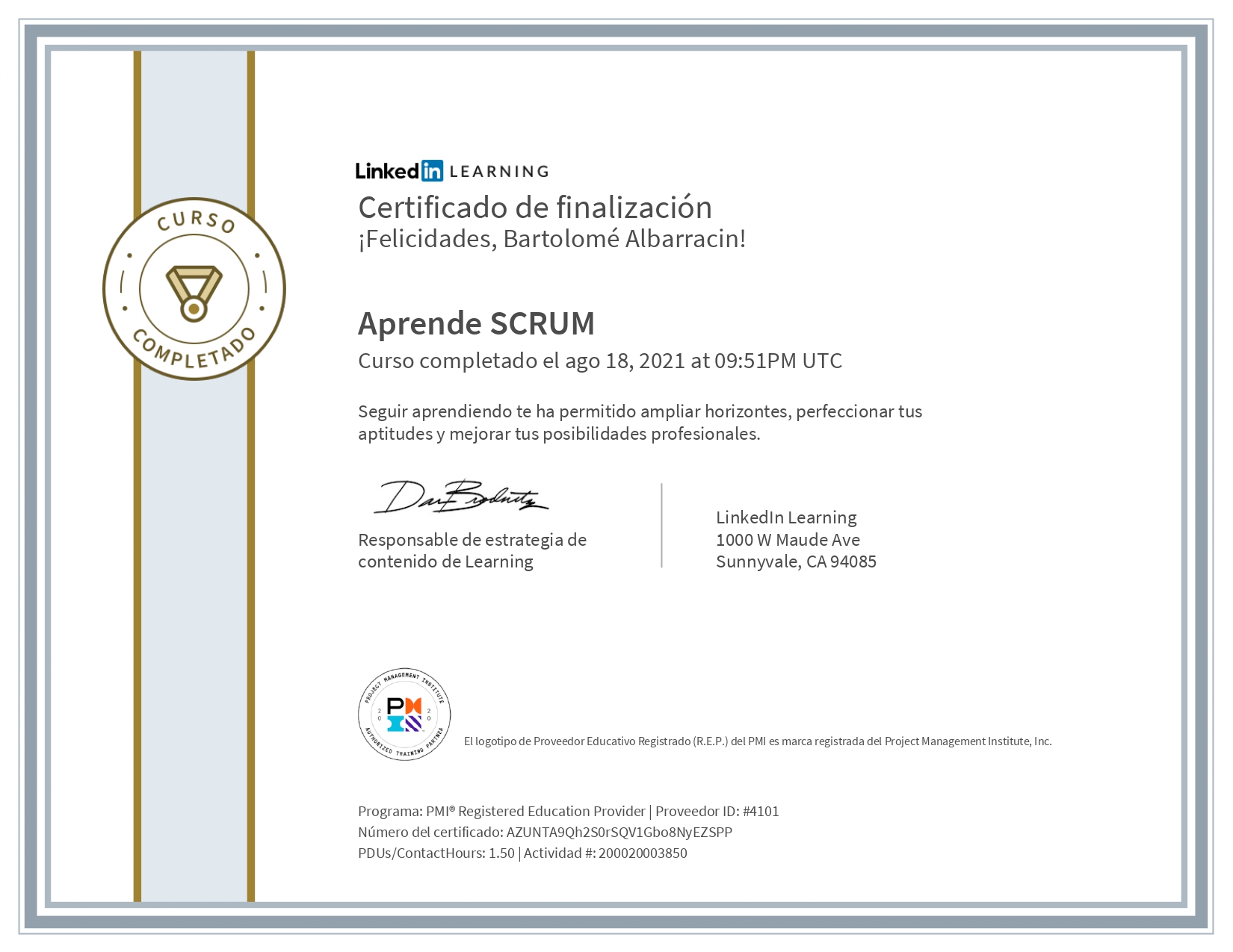 Mis Certificados - Bartolomé A.